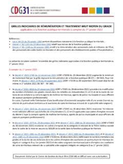 GRILLES INDICIAIRES DE RÉMUNÉRATION ET TRAITEMENT grilles