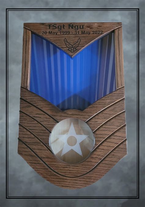 Handcrafted Air Force Ssgt Shadowbox Air Force Tsgt Shadowbox Military