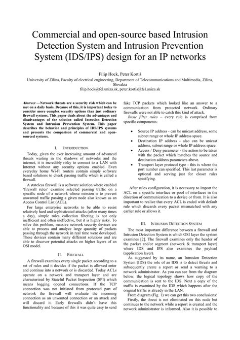 Pdf Commercial And Open Source Based Intrusion Detection System And