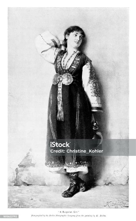 A Bulgarian Girl By Artist Dielitz Art History Stock Illustration