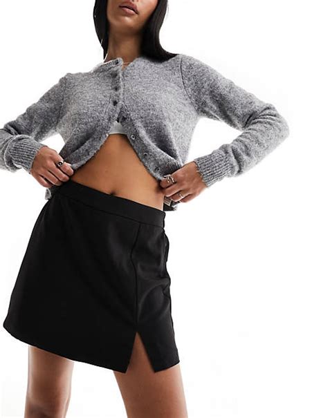 Pieces Tailored High Waisted Skort In Black Asos