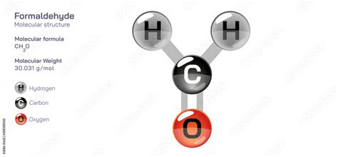Stockvektorbilden Formaldehyde Molecular Structure Formula Periodic Table Structural Molecular