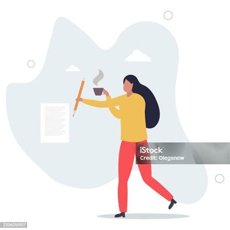 콘텐츠 작가 블로거 불렛 저널리스트 또는 출판 편집자 Conceptflat 캐릭터 생활 가상현실에 대한 스톡 벡터 아트 및 기타 이미지 Istock