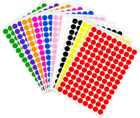 10000 Pcs Color Dot Stickers 12 Inch Colored Circle