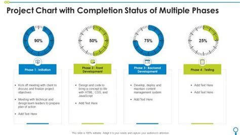 Project Chart With Completion Status Of Multiple Phases Presentation Graphics Presentation