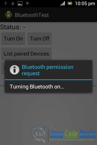 Android Bluetooth Example Java Code Geeks