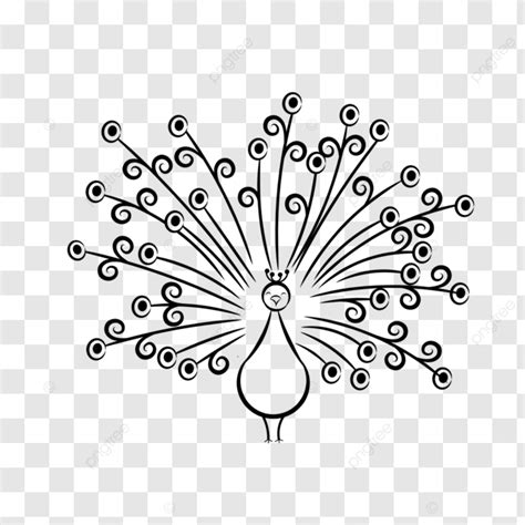Peacock Line Art Drawing Vector Illustration Peach Drawing Line Art