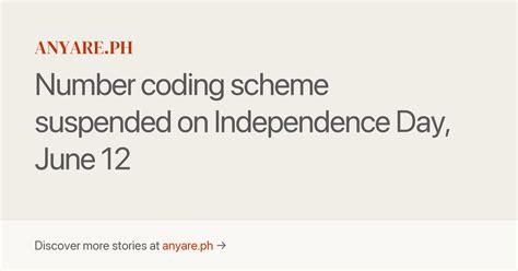 Number Coding Scheme Suspended On Independence Day June 12 — Anyareph