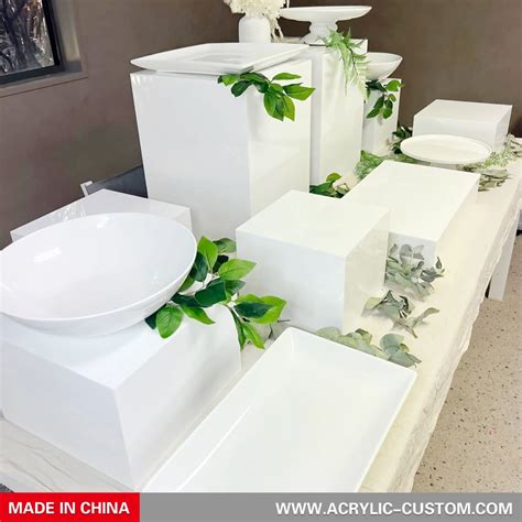 Custom Acrylic Risers White Acrylic Display Risers