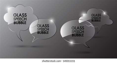 Set Realistic Glass Speech Bubbles Vector Stock Vector Royalty Free
