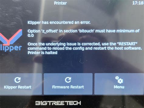 Klipper Z Offset In Bltouch Won T Let Me Back Into Mainsail To Edit The File R BIGTREETECH