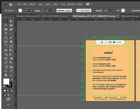 Showing Green Guide Layer In Adobe Illustrator 2020 Graphic Design