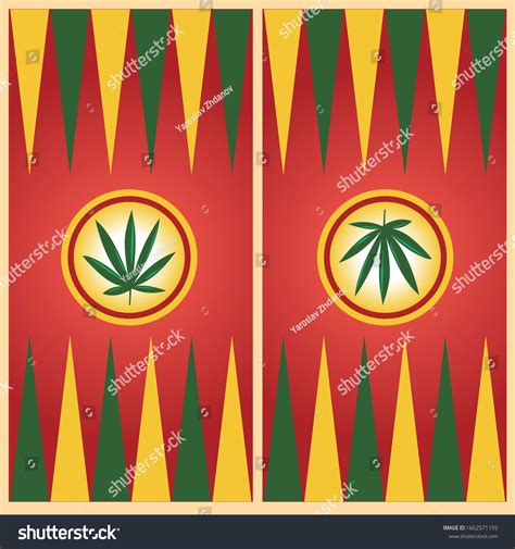 Backgammon Playing Field Abstract Redyellowgreen Color Stock Vector