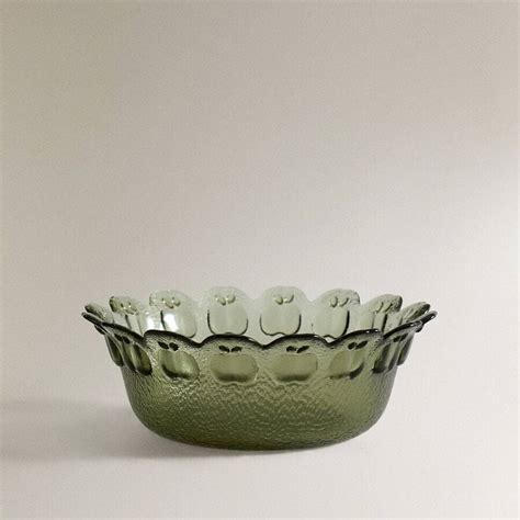 ZARA HOME Яблочная стеклянная миска 14 x 5 x 14 купить по низким ценам ...