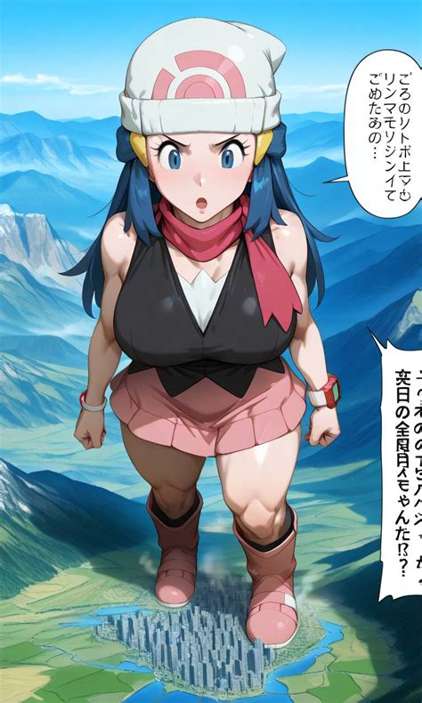 Aiart Annoyed Giantess Dawn Used Stomp By Internetadventure On Deviantart