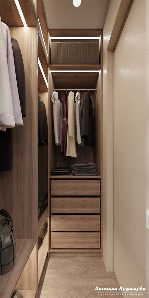 Минималистичная современная гардеробная комната под дерево в спальне Реконструкция шкафа