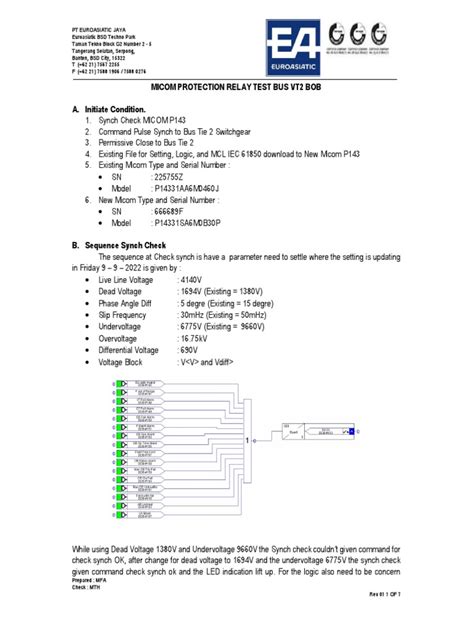 Bus Vt2 Micom Protection Relay Test Report Pdf