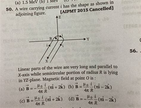 A Wire Carrying Current I Has The Shape As Shown In Adjoining Figure [ai