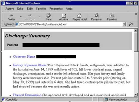 An XML Representation Of A Structured Report Opened In A Regular