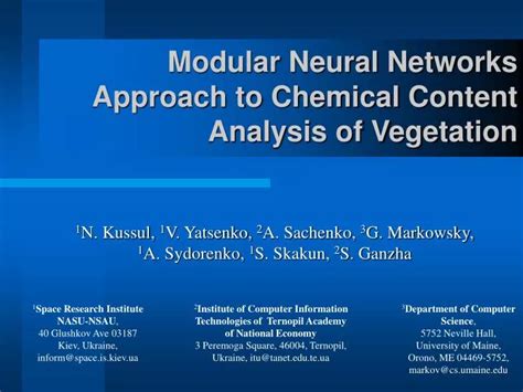 PPT Modular Neural Networks Approach To Chemical Content Analysis Of Vegetation PowerPoint