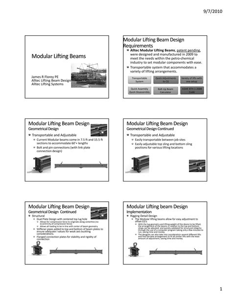 modular lifting beams shaw pdf