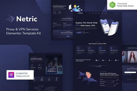 Netric Proxy And Vpn Services Elementor Template Kit Latest Version