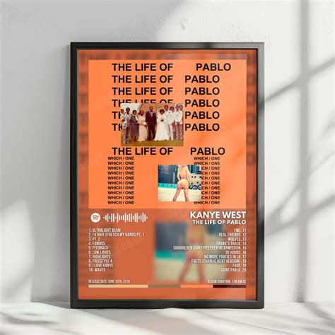 Kanye West The Life Of Pablo Album Cover Poster Complete Tracklist
