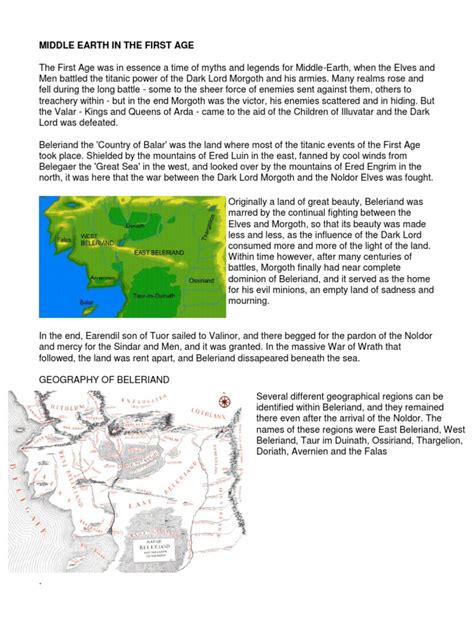 Merp Beleriand And The First Age Rules Pdf Dwarf Middle Earth