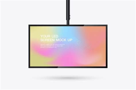A Hanging Led Screen Mockup In 3ds Of Realistic Screen Light Box Illuminated Lightbox With