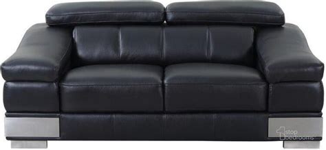 Homeroots Modern Black Leather Sofa Set 1stopbedrooms