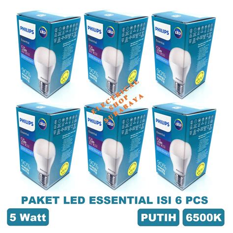 Jual Paket Isi Pcs Lampu Philips Led Essential W Watt Putih Grosir Promo Murah Shopee