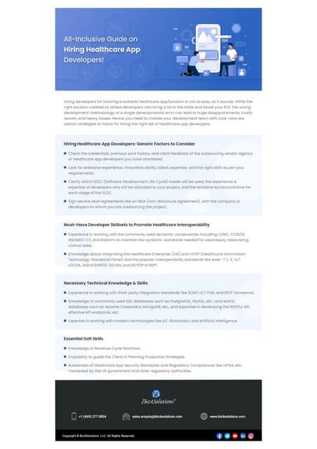 All Inclusive Guide On Hiring Healthcare App Developers Pdf
