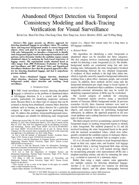Abandoned Object Detection Via Temporal Consistency Modeling And Back