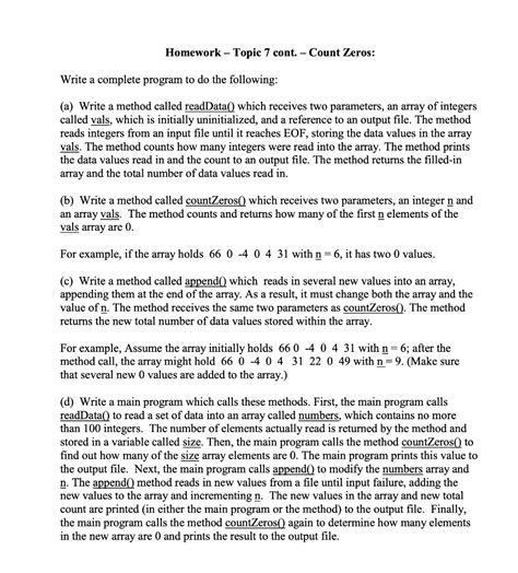 Homework Topic 7 Cont Count Zeros Write A