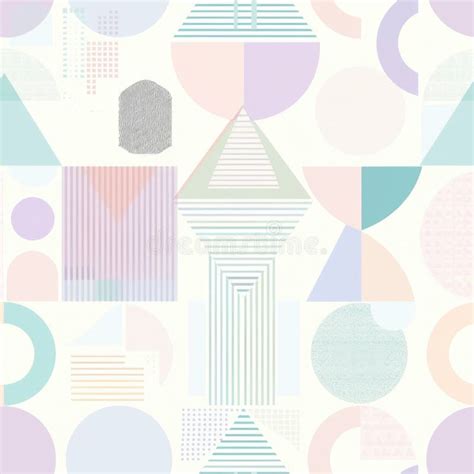 Abstract Pastel Geometric Seamless Pattern For Modern Design Ai Stock Illustration