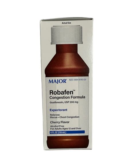 Robafen Congestion Formula Expectorant Guaifenesin Syrup 4 Fl Oz