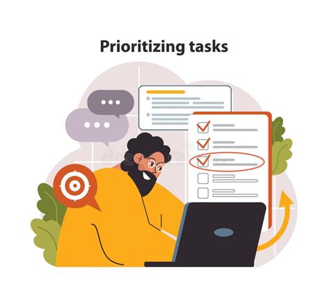 Prioritizing Tasks Concept Flat Vector Illustration Stock Illustration