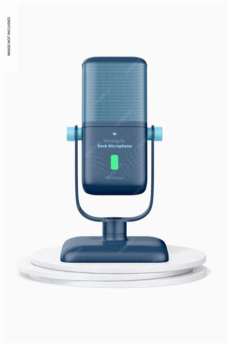 Premium Psd Rectangular Desk Microphone Mockup Front View