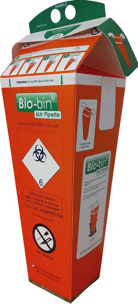 Econix Bio Bins Orange Paper Based Non Sharps Infectious Clinical Waste