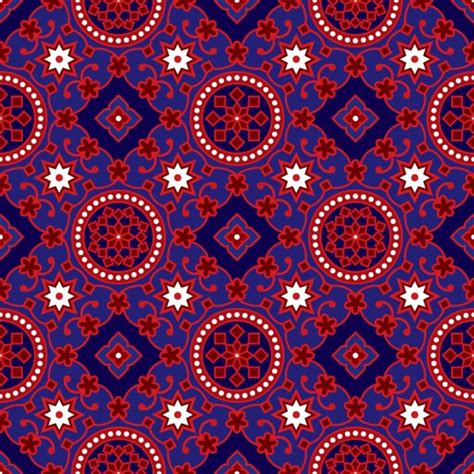 Traditional Ajrak Pattern Tribal Ethnic Wallpaper Vector Image