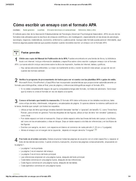 Normas Apa Para Escribir Un Ensayo Actualizado Marzo