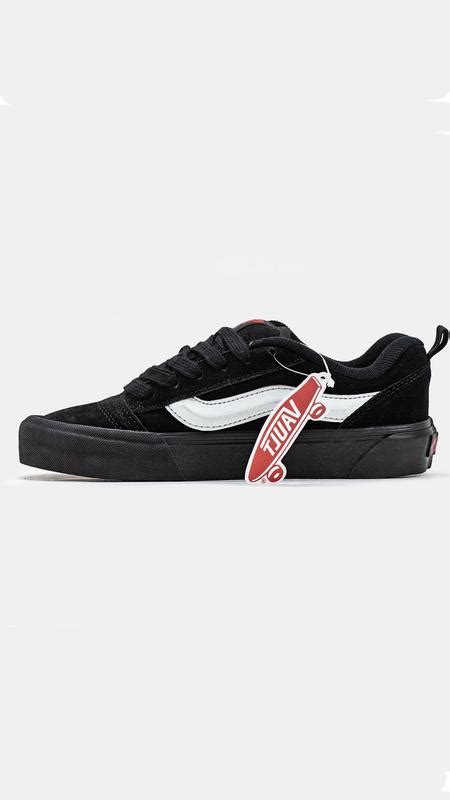 Женские кроссовки vans knu skool / ванс кну скул черные дутые дутыши ...