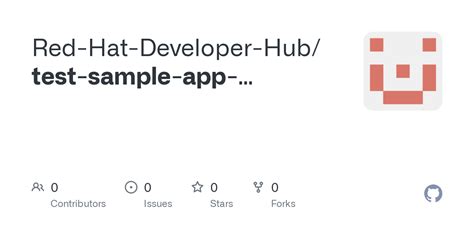 Github Red Hat Developer Hubtest Sample App Manifest