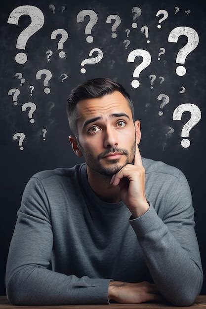 Confident Cross Armed Businessman Question Mark Premium Ai Generated