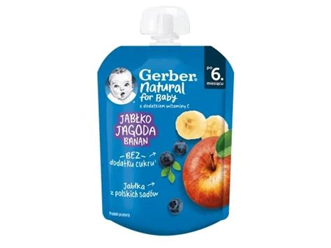 Пюре Nestle Gerber Пауч ябълка боровинка и банан 80 G Kindermarket Bg