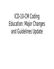 ICD 10 CM Coding Education Major Changes And Guidelines Update