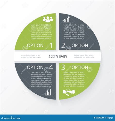Business Concept Design With Circle 4 Segments Stock Vector Illustration Of Business