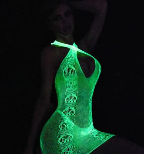 Luminous Hollow Lace Mesh Sexy One Piece Tights For Women Glowing Lace