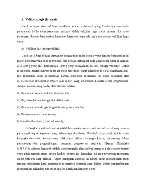 Macam Macam Validitas Pdf