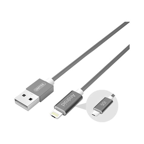 Unitek M In Usb To Micro Usb And Lightning Cable Grey Linkqage
